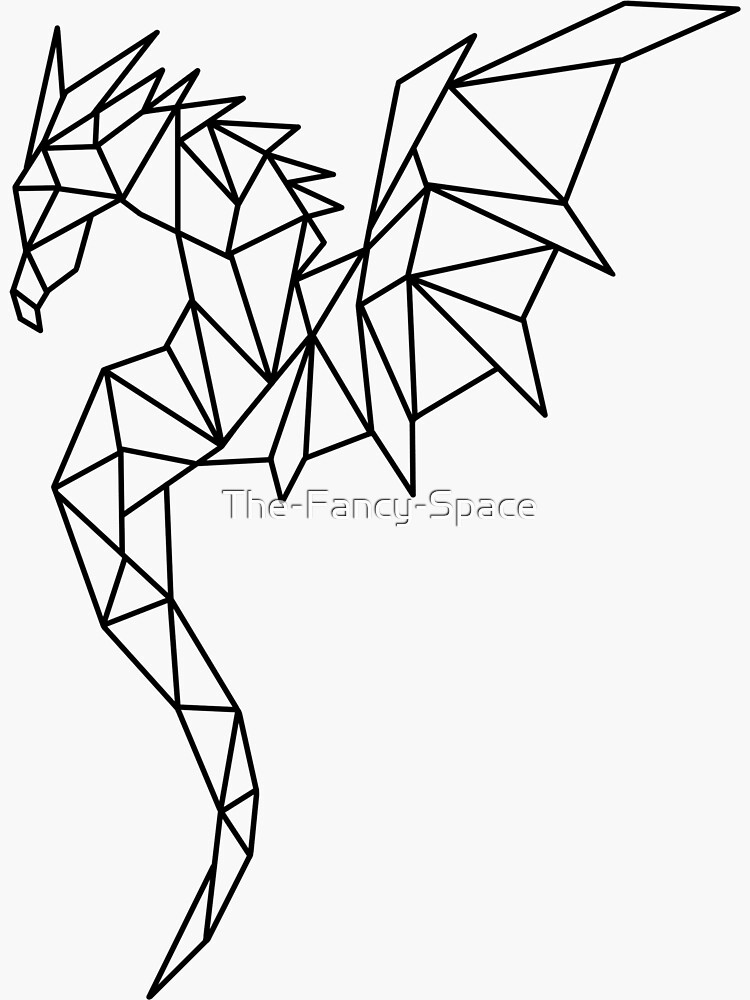 "Geometric dragon" Sticker for Sale by The-Fancy-Space | Redbubble