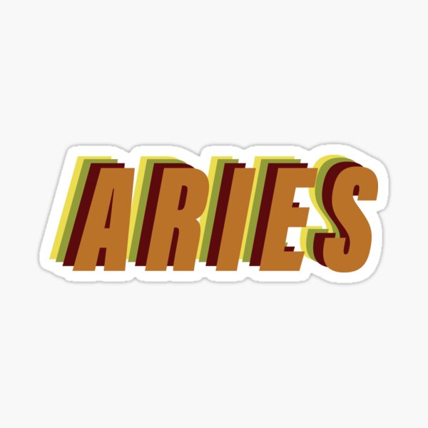 "Fire Sign Text Aries - Zodiac Series Aesthetic, cute Aries" Sticker ...