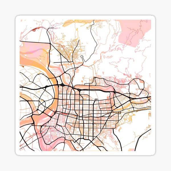 "Taipei Taiwan Street Map Color" Sticker for Sale by IvonDesign | Redbubble