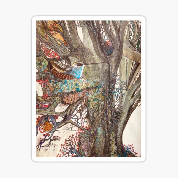 "Bird nesting in Tree" Sticker for Sale by TK7766 | Redbubble