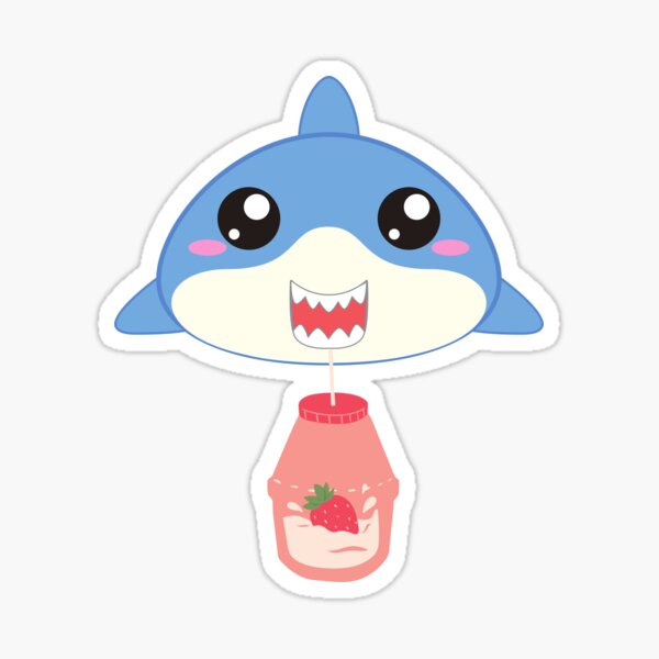 "Strawberry Shark Milkshake" Sticker by dsbsoni | Redbubble