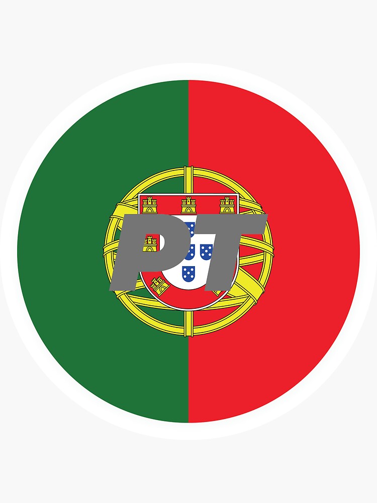 "Portugal | Round Flag With Country Code" Sticker by CarlosAlberto ...