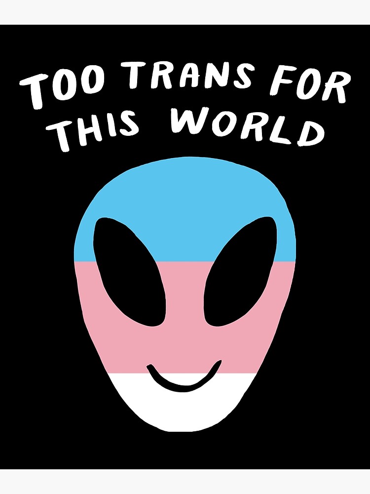 "Too Trans For This World Alien LGBTQ Pride Flag Space" Poster by ...