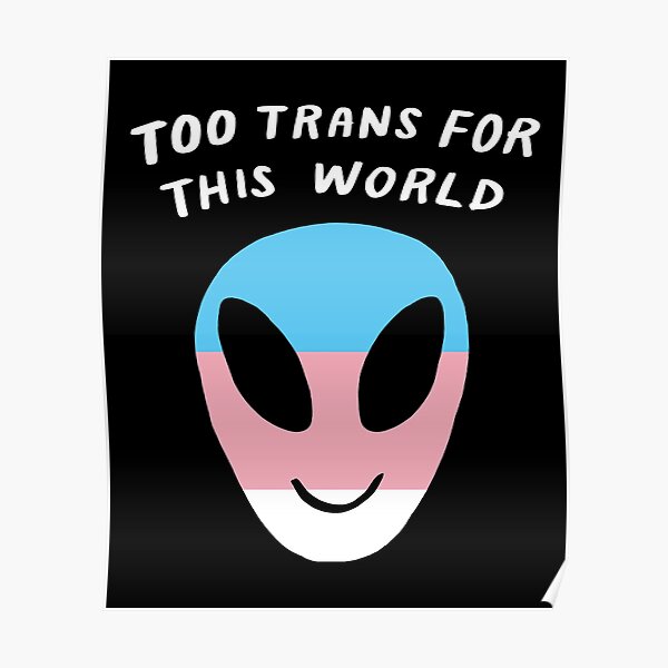 "Too Trans For This World Alien LGBTQ Pride Flag Space" Poster by ...