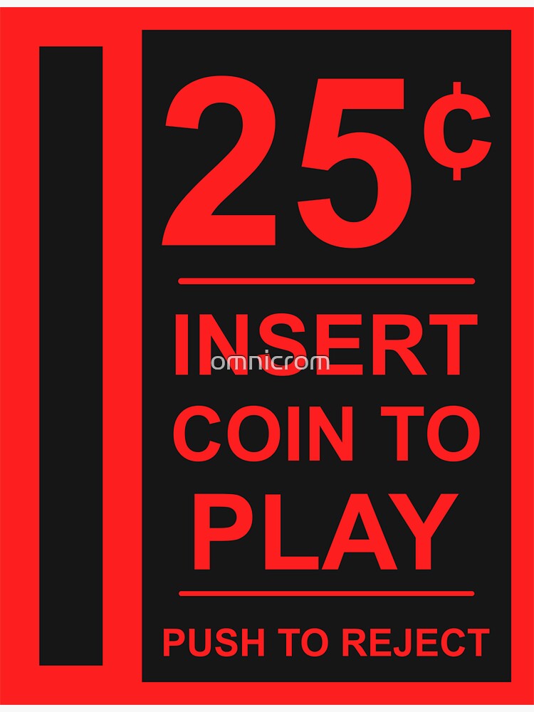 "Insert coin" Sticker for Sale by omnicrom | Redbubble