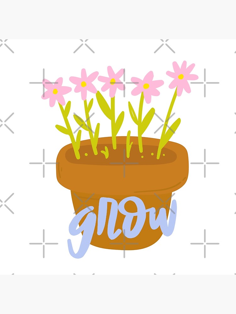 "Flower Pot Sticker " Poster for Sale by Krausmath | Redbubble