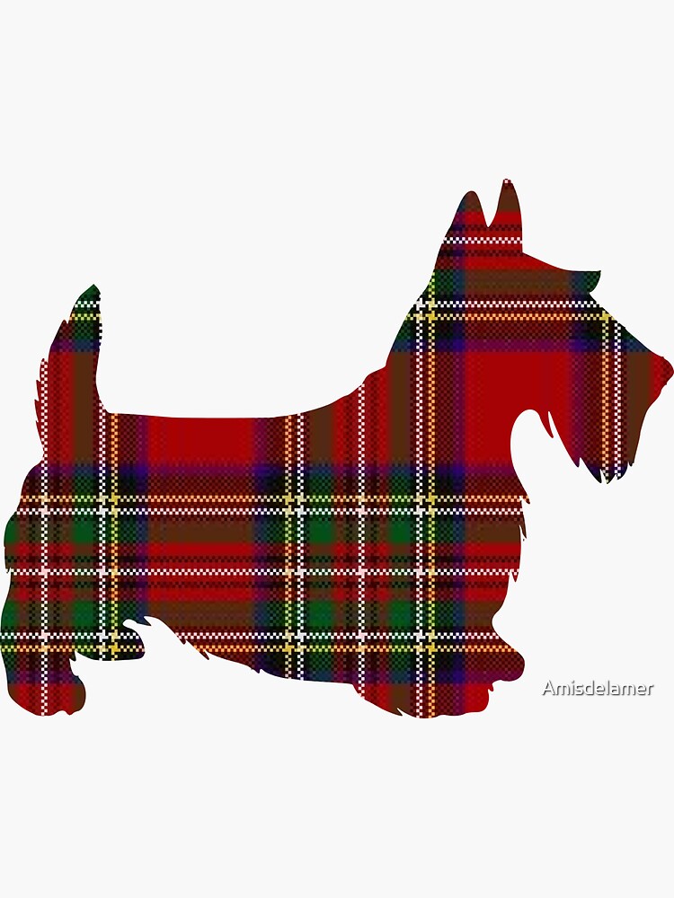 "Red Tartan Scotty Dog" Sticker for Sale by Amisdelamer | Redbubble