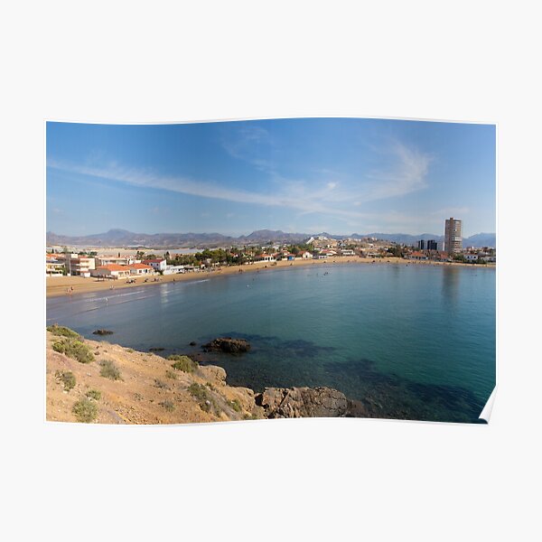 "Playa De La Reya Beach and Bay Puerto de Mazarron Spain" Poster for ...