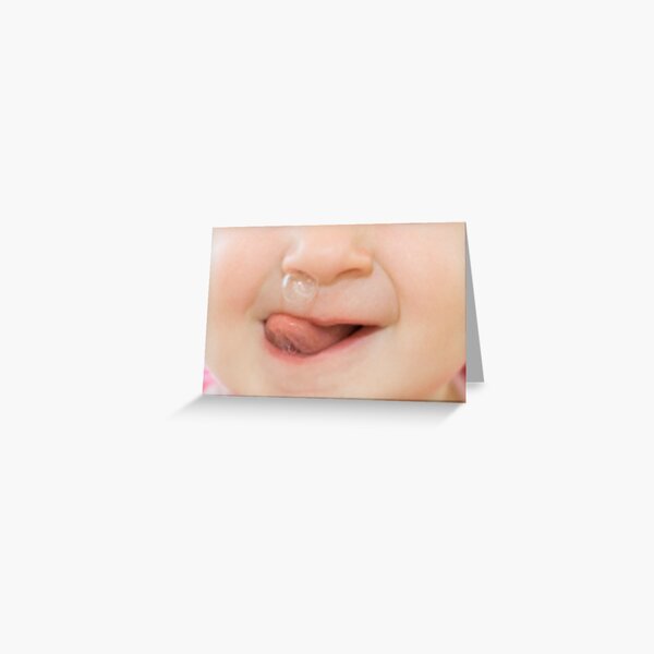 "Funny Face Gross Snot Nose Kid Mask For Gift Meme" Greeting Card by ...