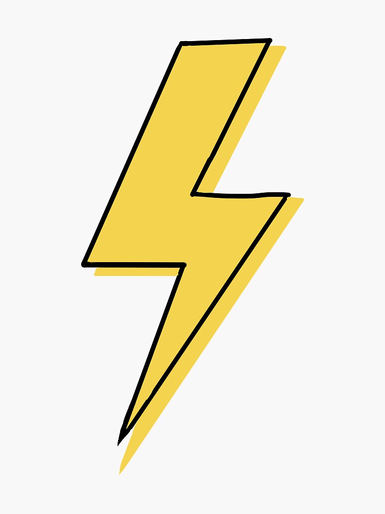 "Yellow lightning bolt" Sticker for Sale by TylerWhite- | Redbubble