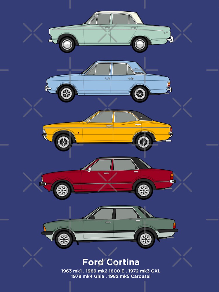 "Ford Cortina Classic Car Collection" T-shirt for Sale by ...