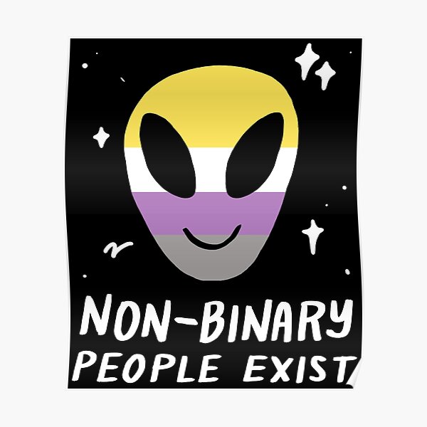 "Non-Binary Exist LGBTQIA Alien Pride Flag Space UFO" Poster by ...