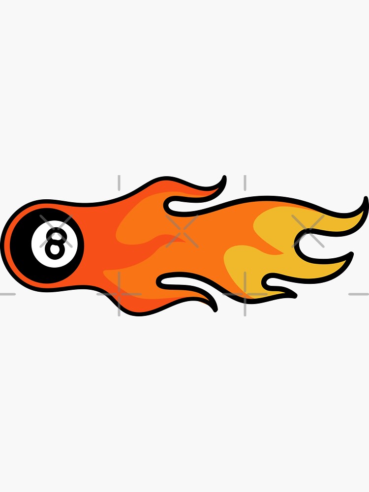 "8 Ball Fire" Sticker by ayoubel16 | Redbubble