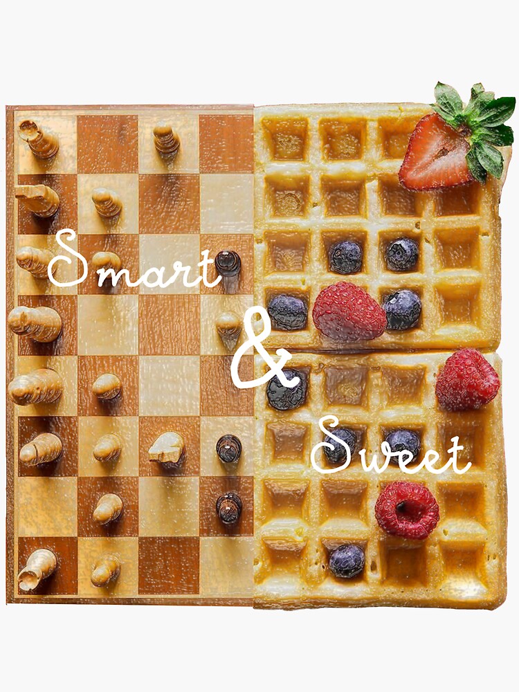 "Chess & waffles combo" Sticker for Sale by MunteanMihael | Redbubble