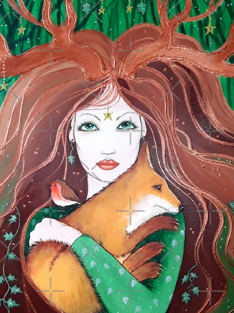 "Goddess Art, Fox, Forest, Wood Goddess" iPhone Case for Sale by ...