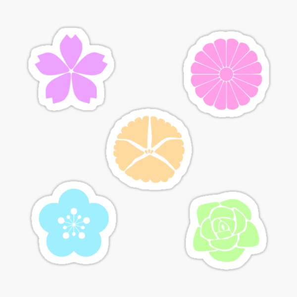 "5 Flower Sticker Pack" Sticker by Als10806 | Redbubble