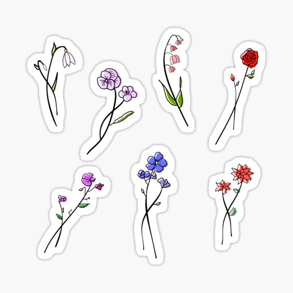 "Cute flowers stickers and pattern" Sticker for Sale by albsbubble ...