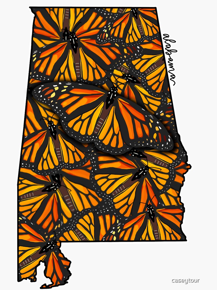 "Alabama State Insect - Monarch Butterfly" Sticker by caseytour | Redbubble