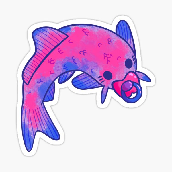 "Binky Fish Pride - Bi" Sticker for Sale by marsmagery | Redbubble