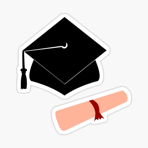 "Degree Hat and Scroll" Sticker for Sale by sweetsixty | Redbubble