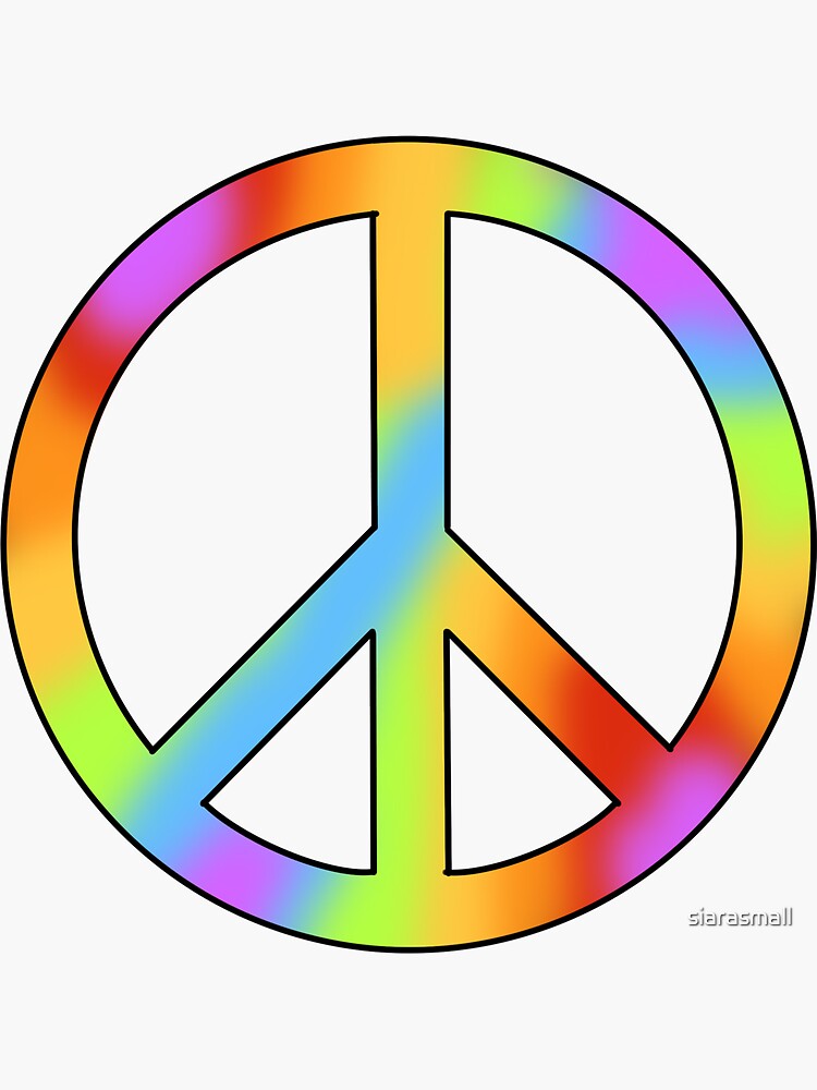 "rainbow peace sign" Sticker for Sale by siarasmall | Redbubble