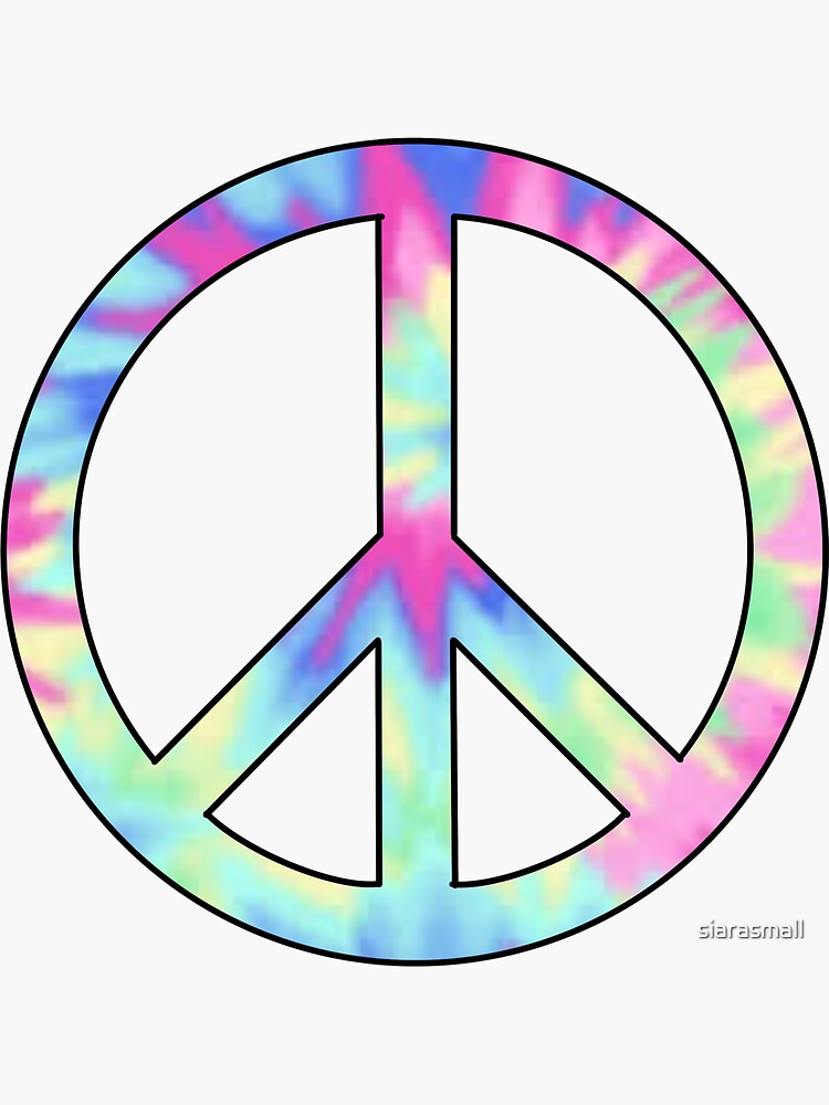 "pastel tie dye peace sign" Sticker for Sale by siarasmall | Redbubble