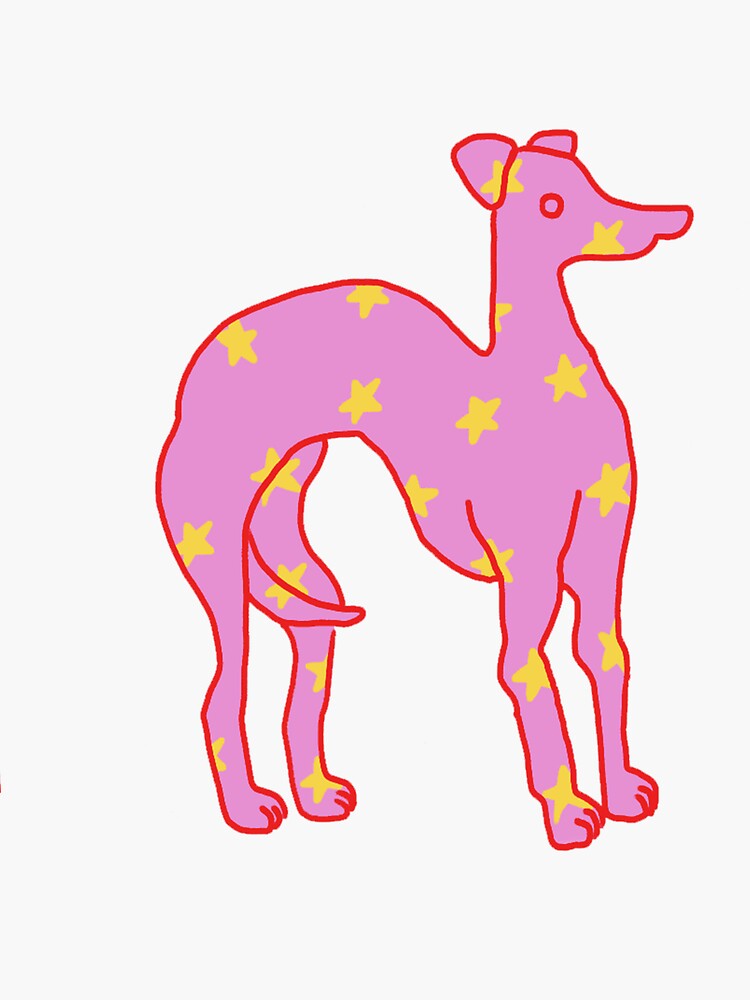 "Pink Star Greyhound" Sticker for Sale by mia-stickers0 | Redbubble