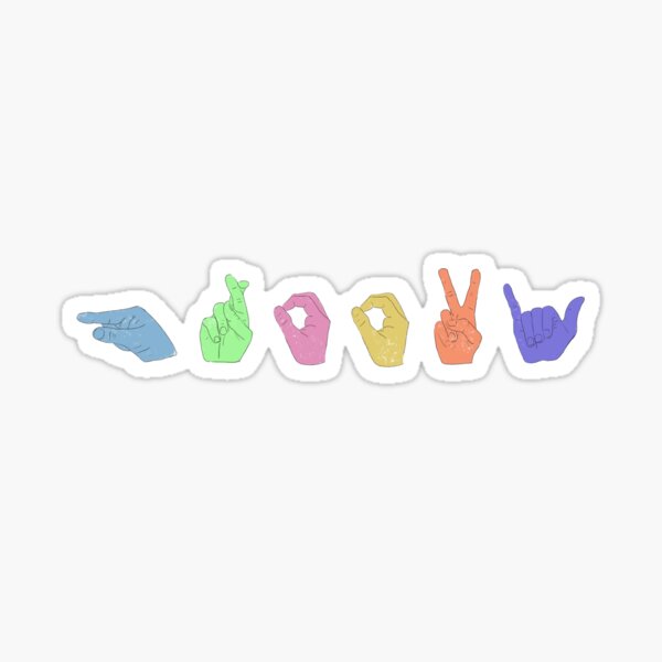 "ASL Groovy" Sticker for Sale by mkharden | Redbubble