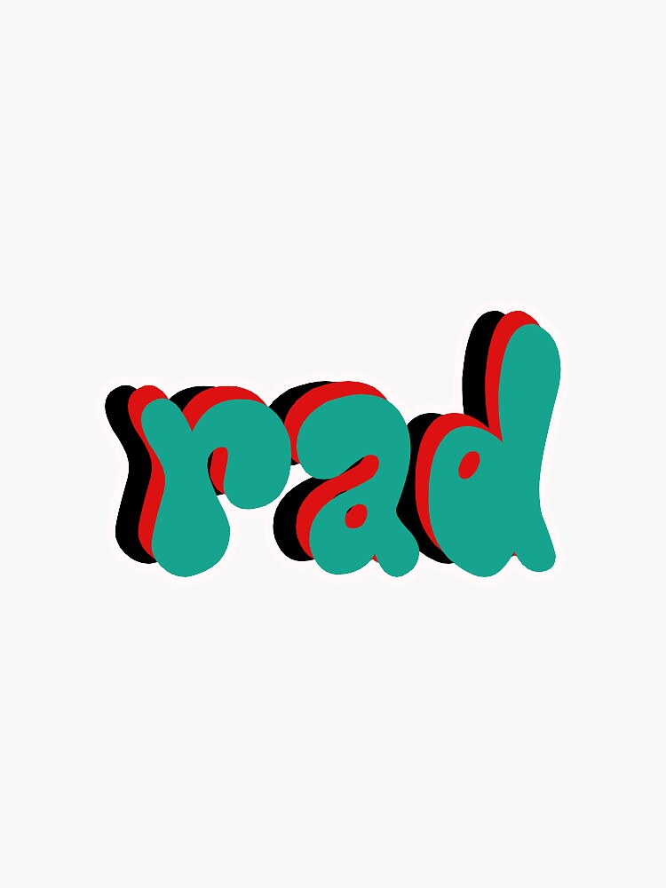 "rad sticker" Sticker by oliviascharf | Redbubble