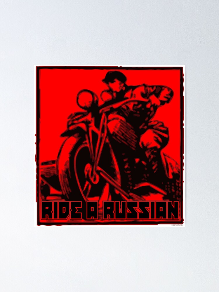 "Ride a Russian Motorcycle Square" Poster for Sale by hogfishstudios ...