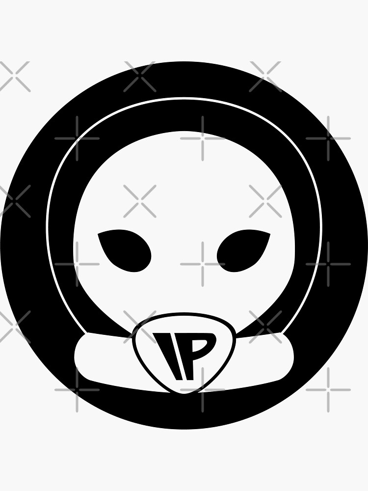 "Alien Head Black Logo" Sticker by InternPursuit | Redbubble