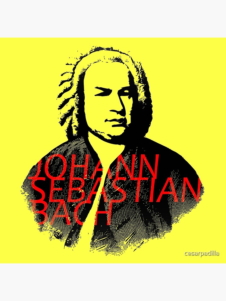 "Johann Sebastian Bach vibrant portrait and text" Poster by ...