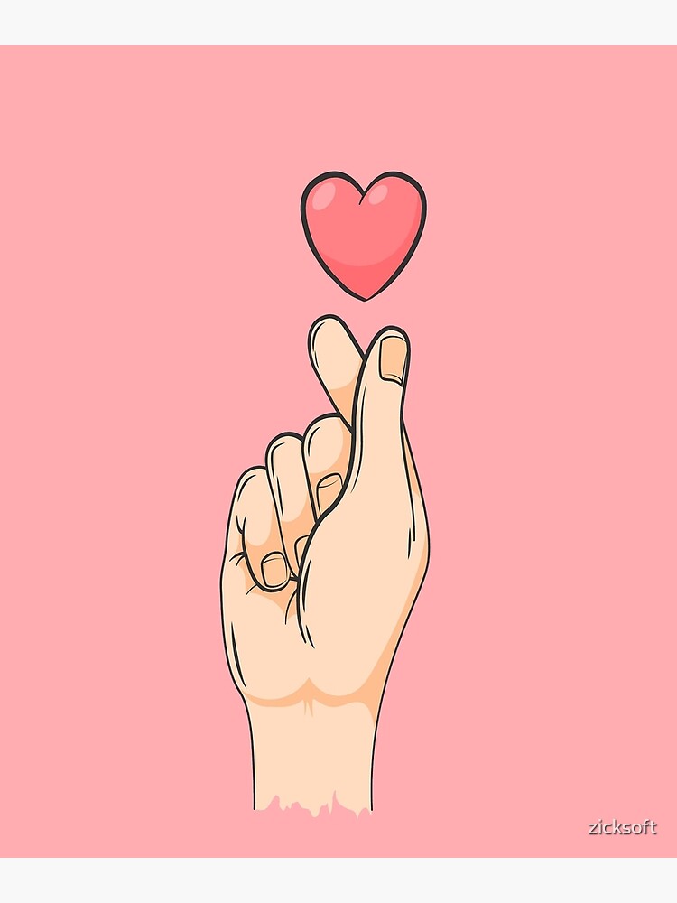 "heart hand korean saranghae" Poster by zicksoft | Redbubble