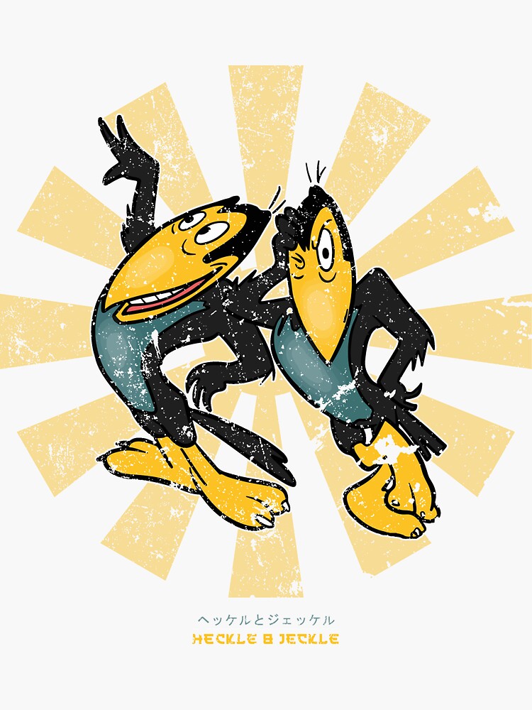 Heckle And Jeckle Retro Japanese Sticker for Sale by Nova5 Redbubble