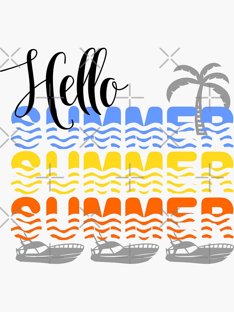 "Hydro stickers, Hello Summer Waves Cute Design" Sticker for Sale by ...