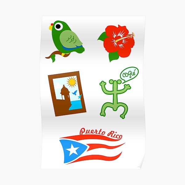 Puerto Rico Symbols Wall Art | Redbubble