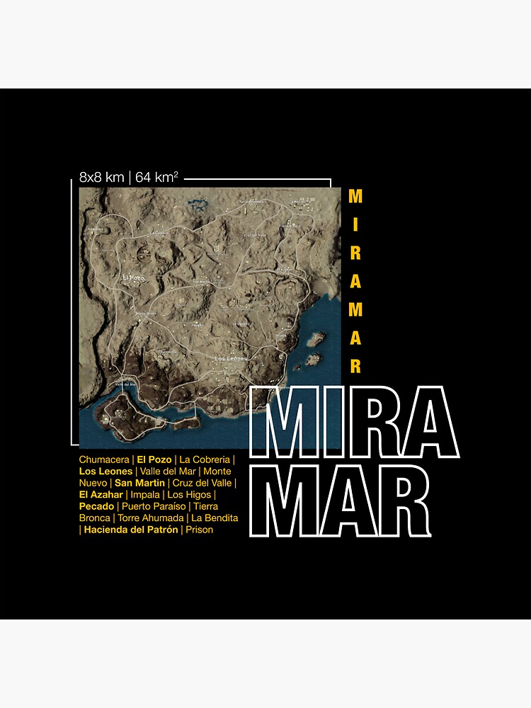 "Miramar Map" Sticker for Sale by Dzulhan | Redbubble