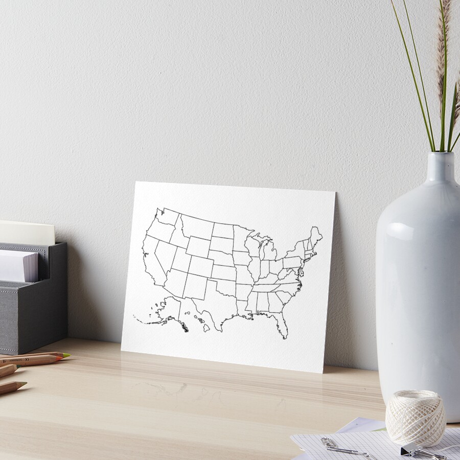 "United States map outline " Sticker for Sale by ejkempker | Redbubble