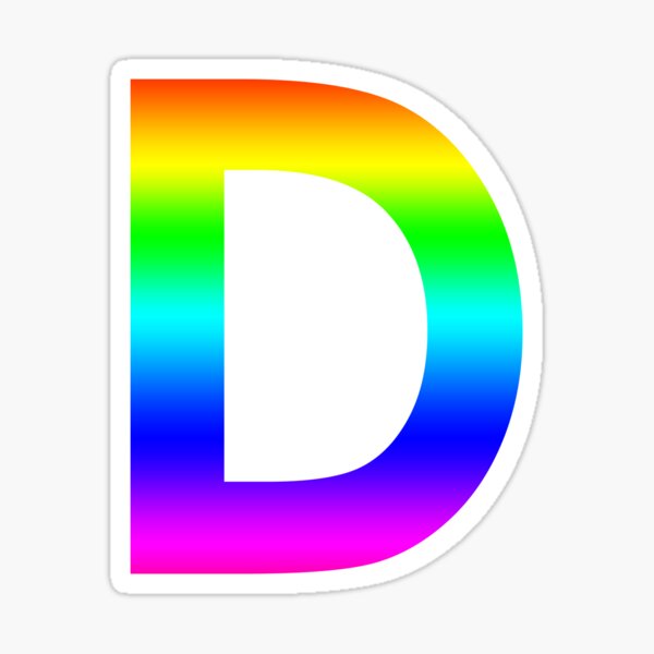 "The Letter D - Monogram in Rainbow Gradient" Sticker for Sale by ...