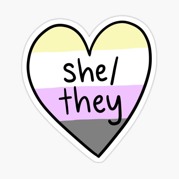 "She/They Pronouns" Sticker for Sale by annabelnied | Redbubble