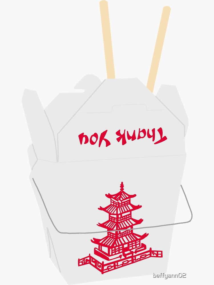 "chinese food takeout " Sticker by beffyann02 | Redbubble