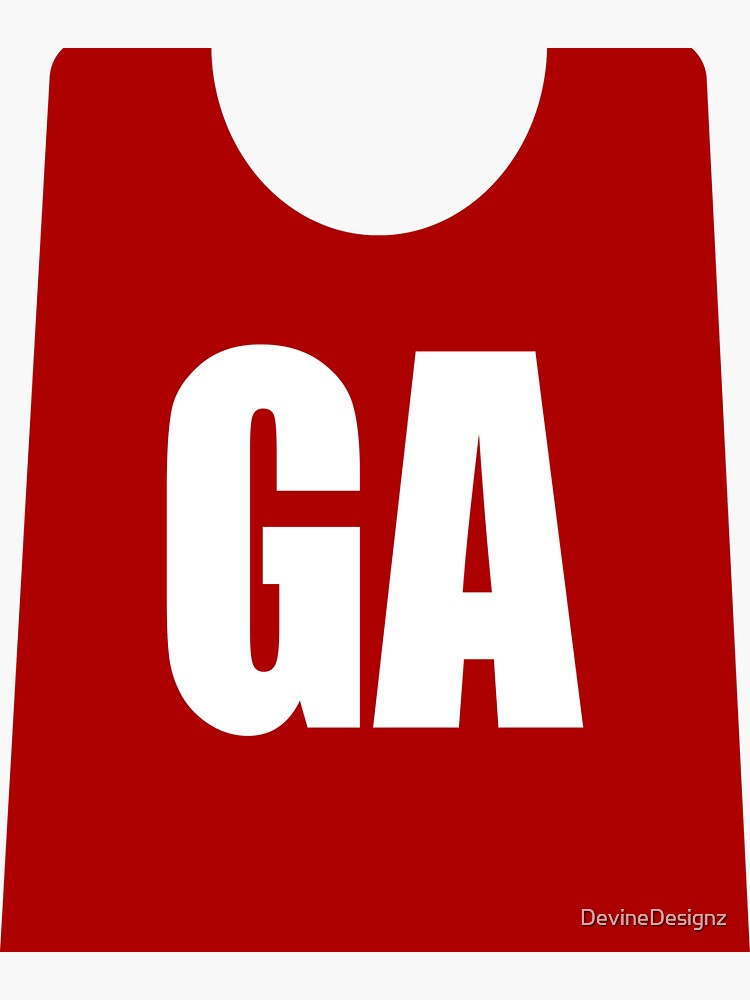 "Netball GA Red Bib" Sticker for Sale by DevineDesignz | Redbubble
