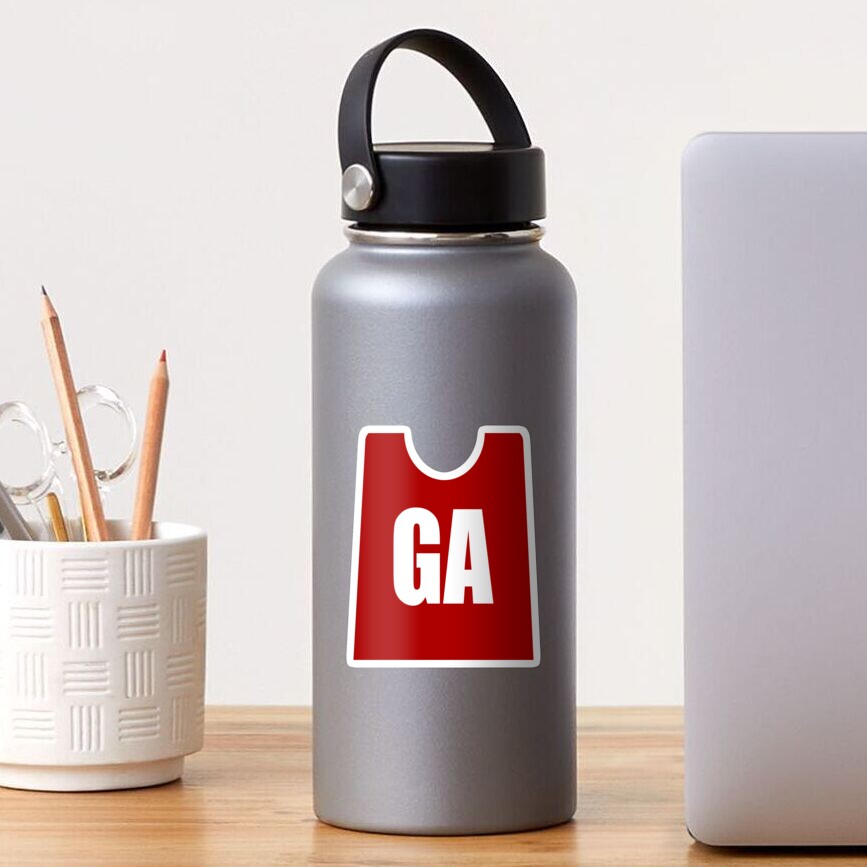 "Netball GA Red Bib" Sticker for Sale by DevineDesignz | Redbubble
