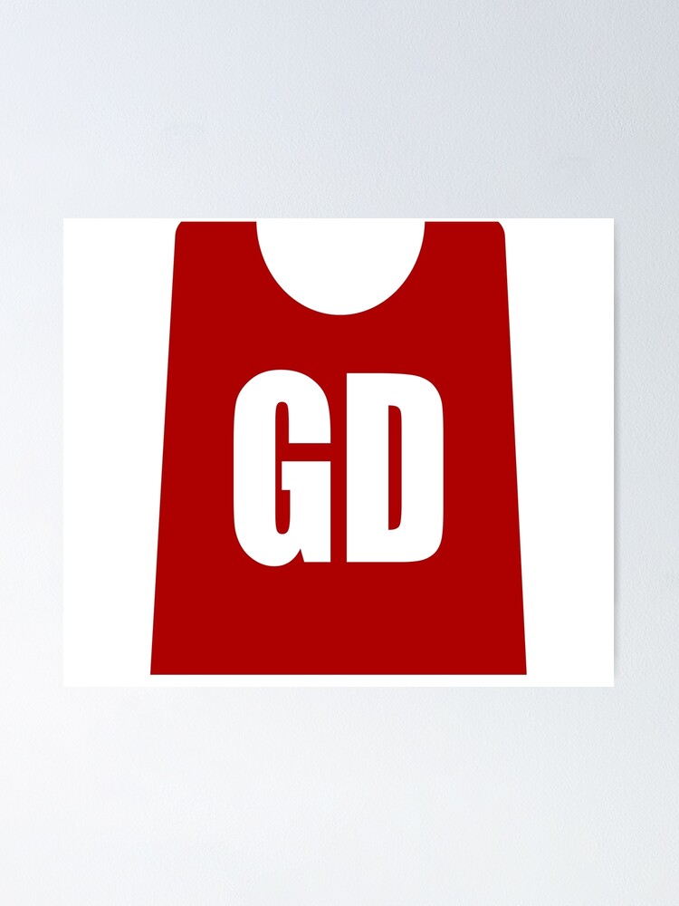 "Netball GD Red Bib" Poster by DevineDesignz | Redbubble