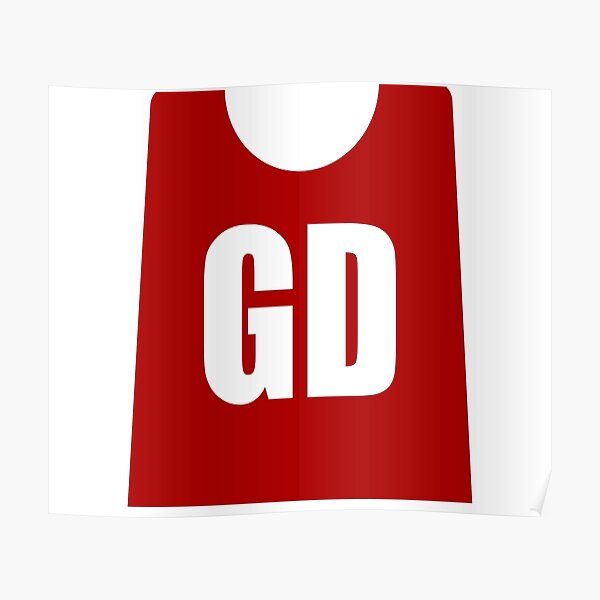"Netball GD Red Bib" Poster by DevineDesignz | Redbubble