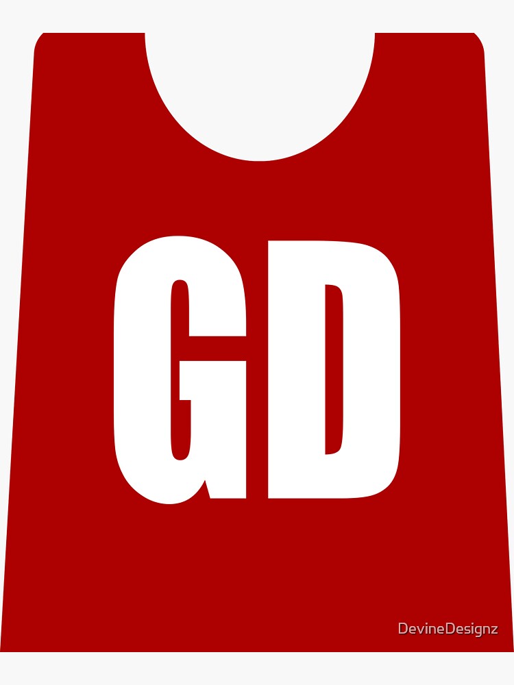 "Netball GD Red Bib" Sticker for Sale by DevineDesignz | Redbubble