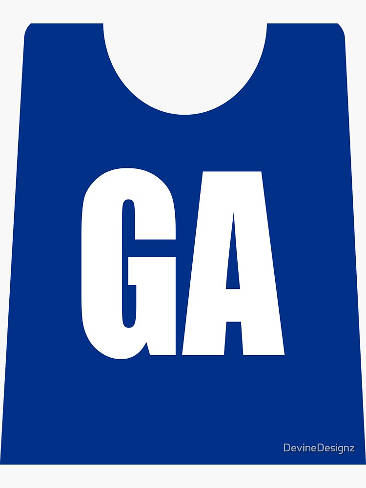 "Netball GA Blue Bib" Sticker for Sale by DevineDesignz | Redbubble