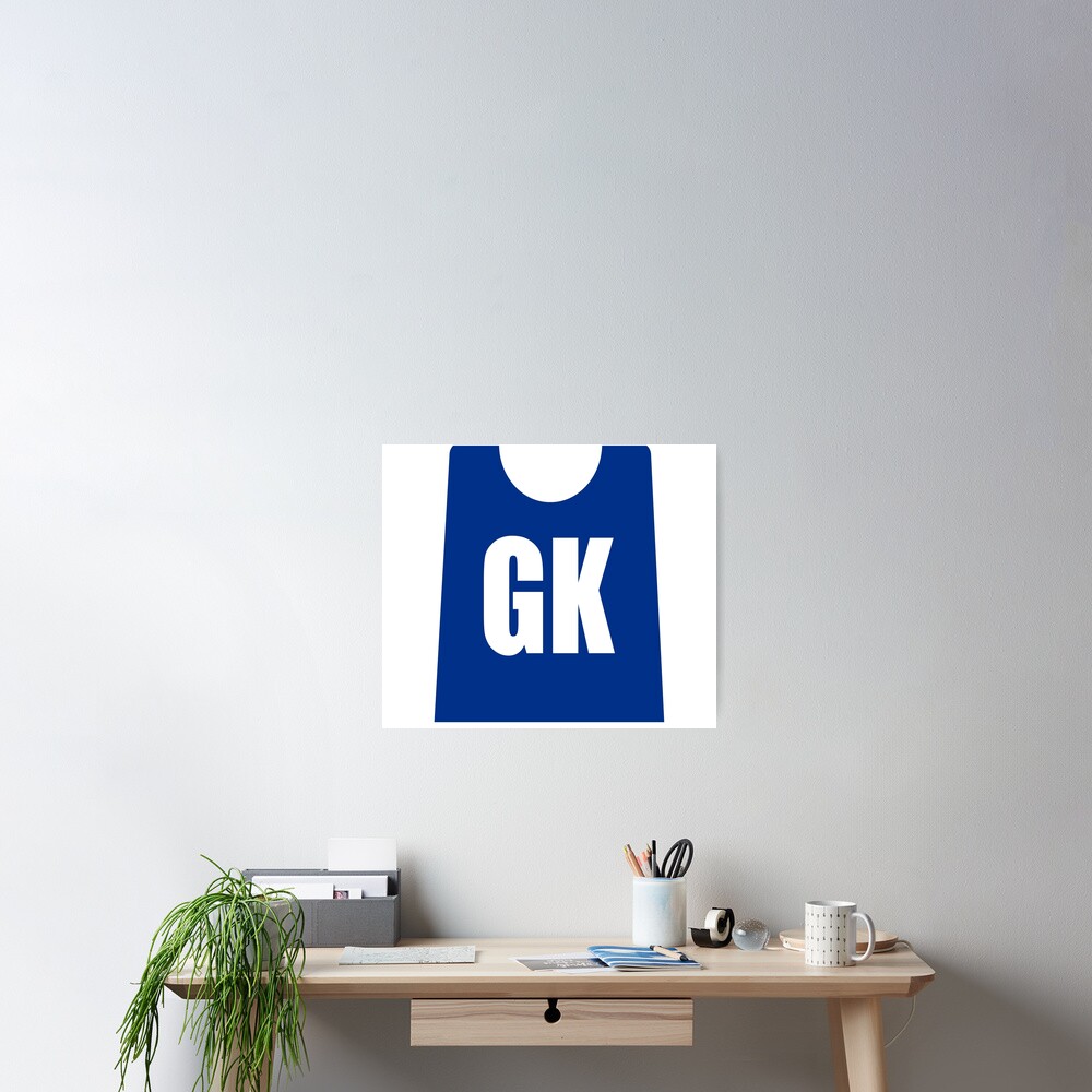 "Netball GK Blue Bib" Poster by DevineDesignz | Redbubble