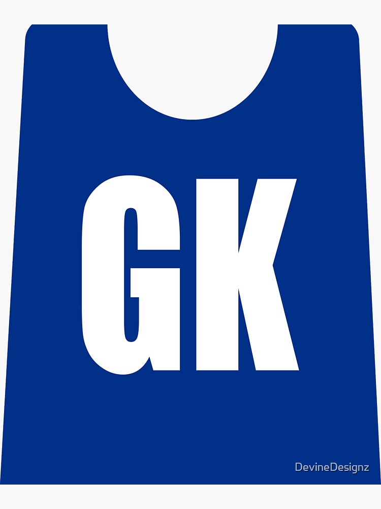 "Netball GK Blue Bib" Sticker for Sale by DevineDesignz | Redbubble