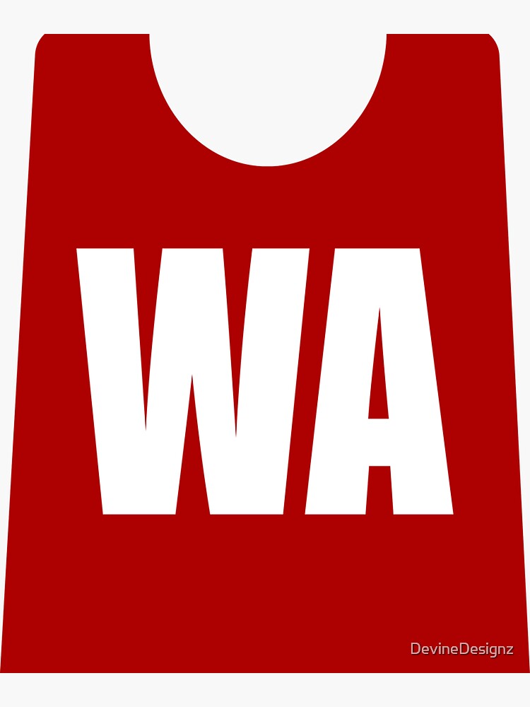 "Netball WA Red Bib" Sticker for Sale by DevineDesignz | Redbubble